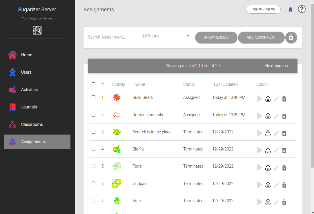 Sugarizer | Handle assignments with Sugarizer